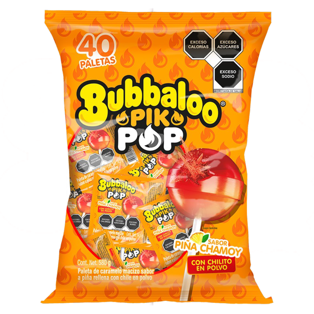 BUBBALOO PIK POP PIÑA 24/40 – superdulces.com